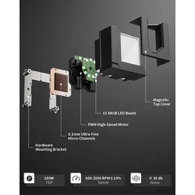 upHere E240KC 240mm AIO Liquid CPU Cooler - Black Price in BD